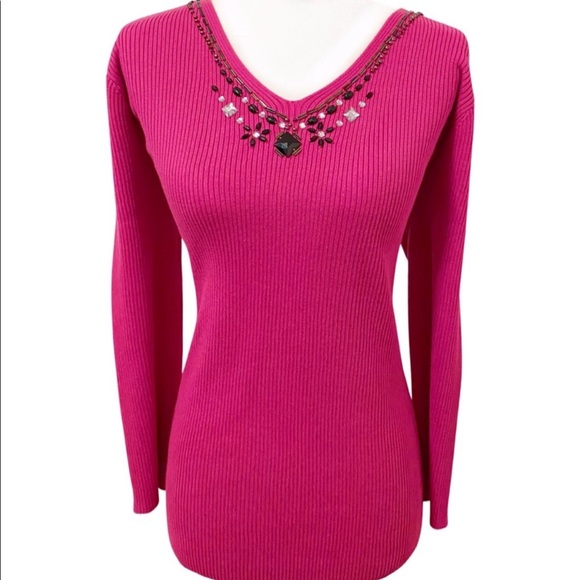 Classic Elements | Sweaters | Classic Elements Vneck Embellished Hot ...